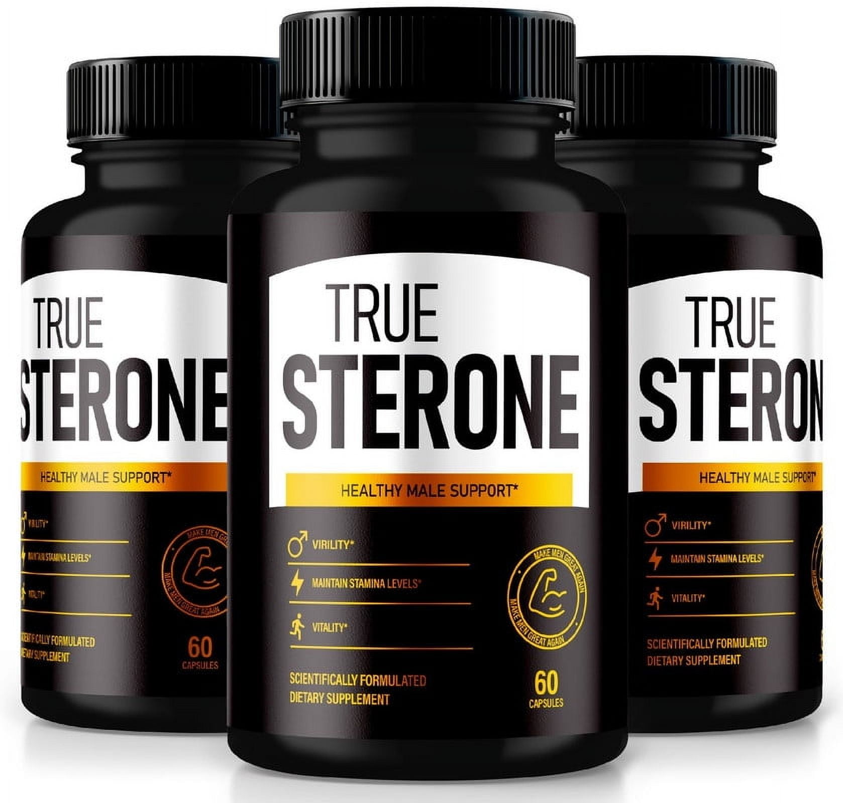 (3 Pack) True Sterone Pills, All Natural Multivitamin Capsules for Peak ...