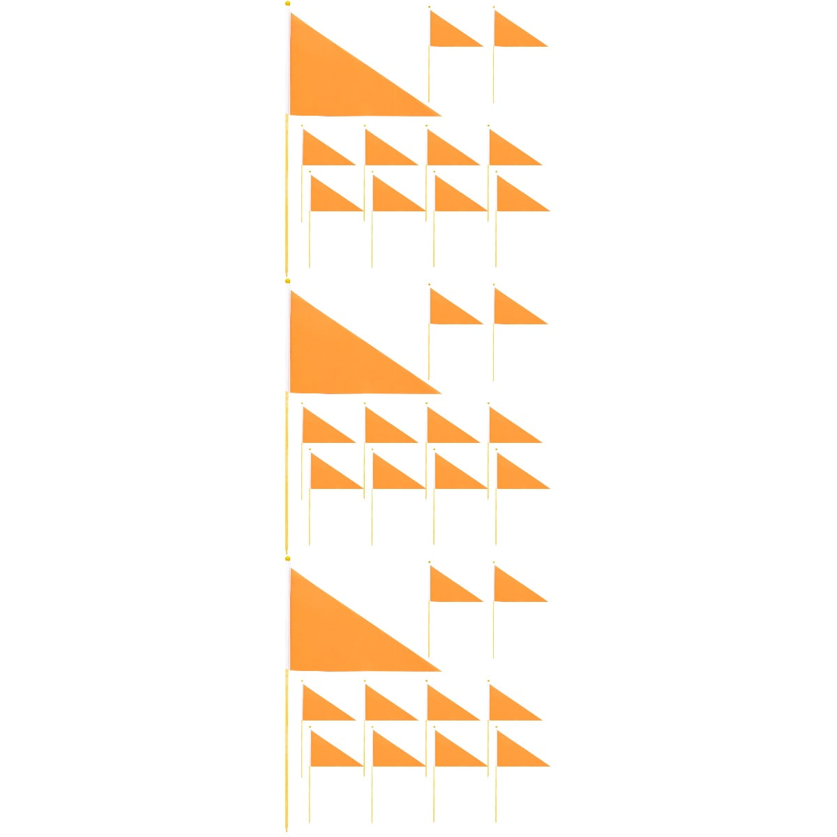 NUOLUX Lawn Marking Flags Polyester Orange for Homeowners Yard Supplies ...