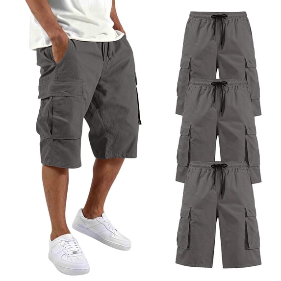 3-Pack：Twill Cargo Shorts for Men Casual Cotton Classic Bermuda Shorts ...
