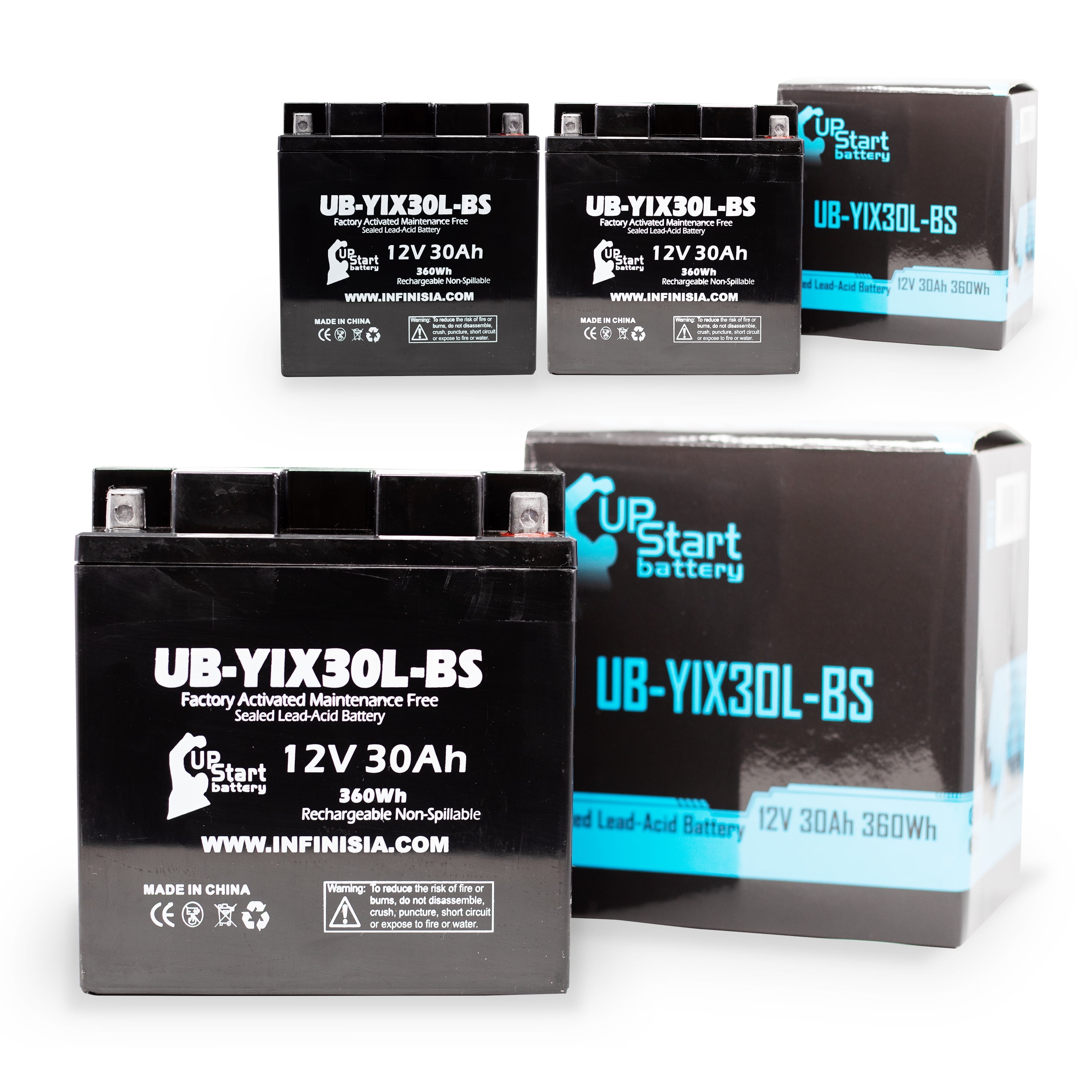 3-Pack UB-YIX30L-BS Battery Replacement for 2016 Polaris Wide Track 600 ...