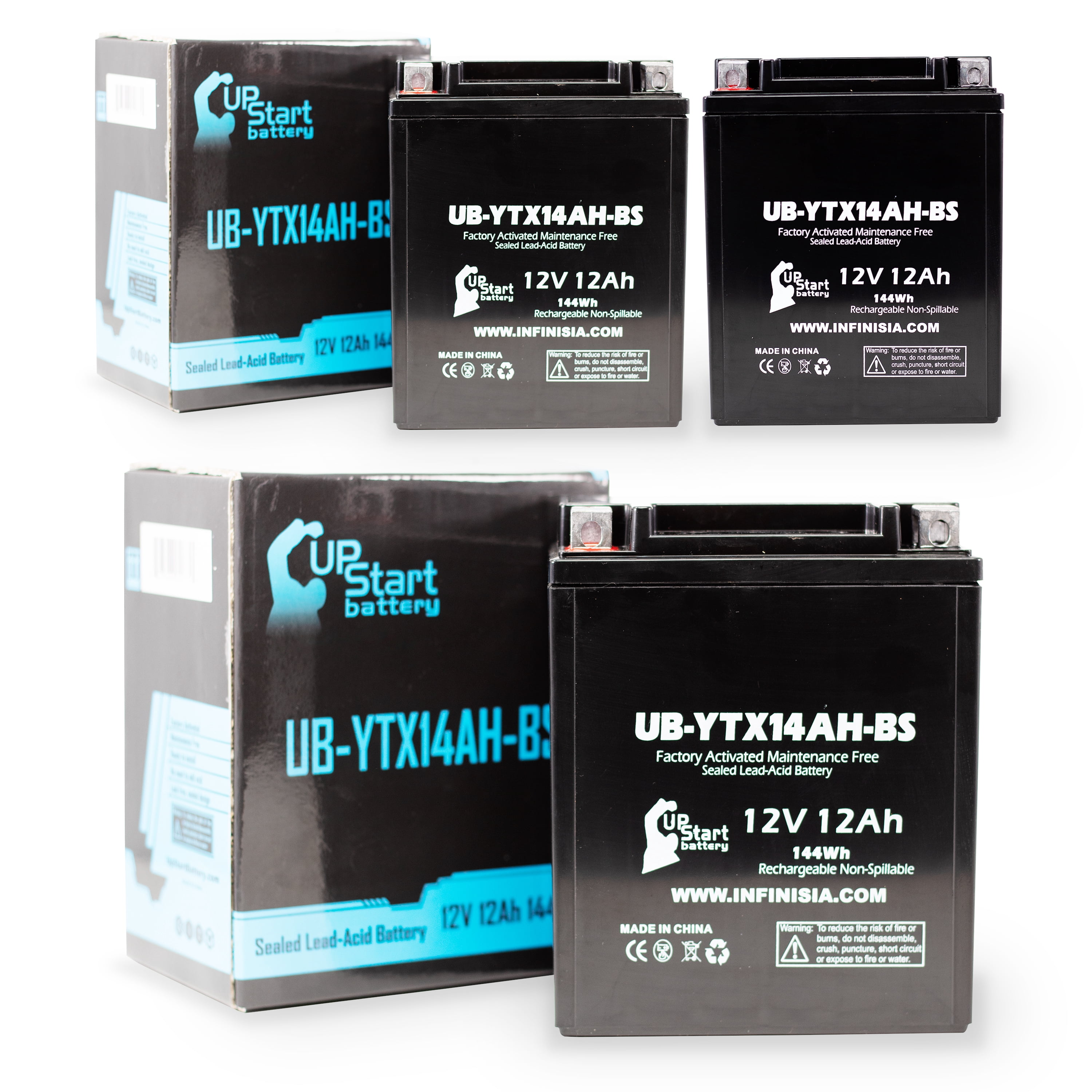 3-Pack UB-YTX14AH-BS Battery Replacement for 1984 Honda VF750F V45 ...