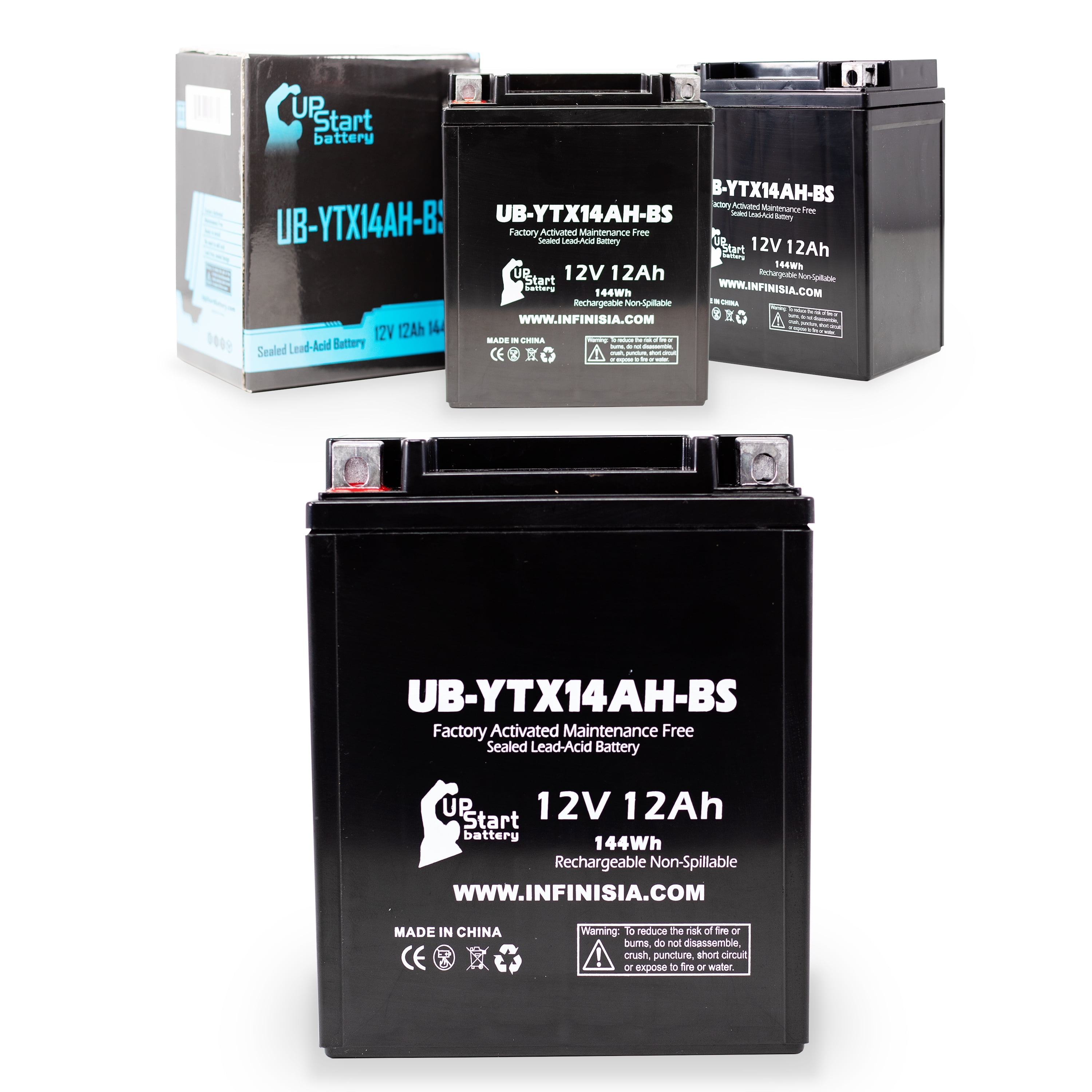 3-Pack UB-YTX14AH-BS Battery Replacement for 1997 Polaris All Models ...