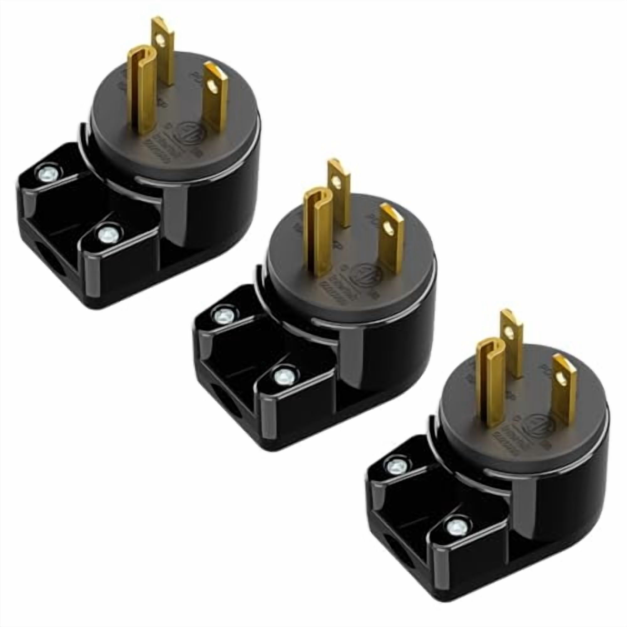 [3-Pack] USA 3-Prong Male AC Plug, Right Angle ETL Nema 6-15P 3 Pole ...