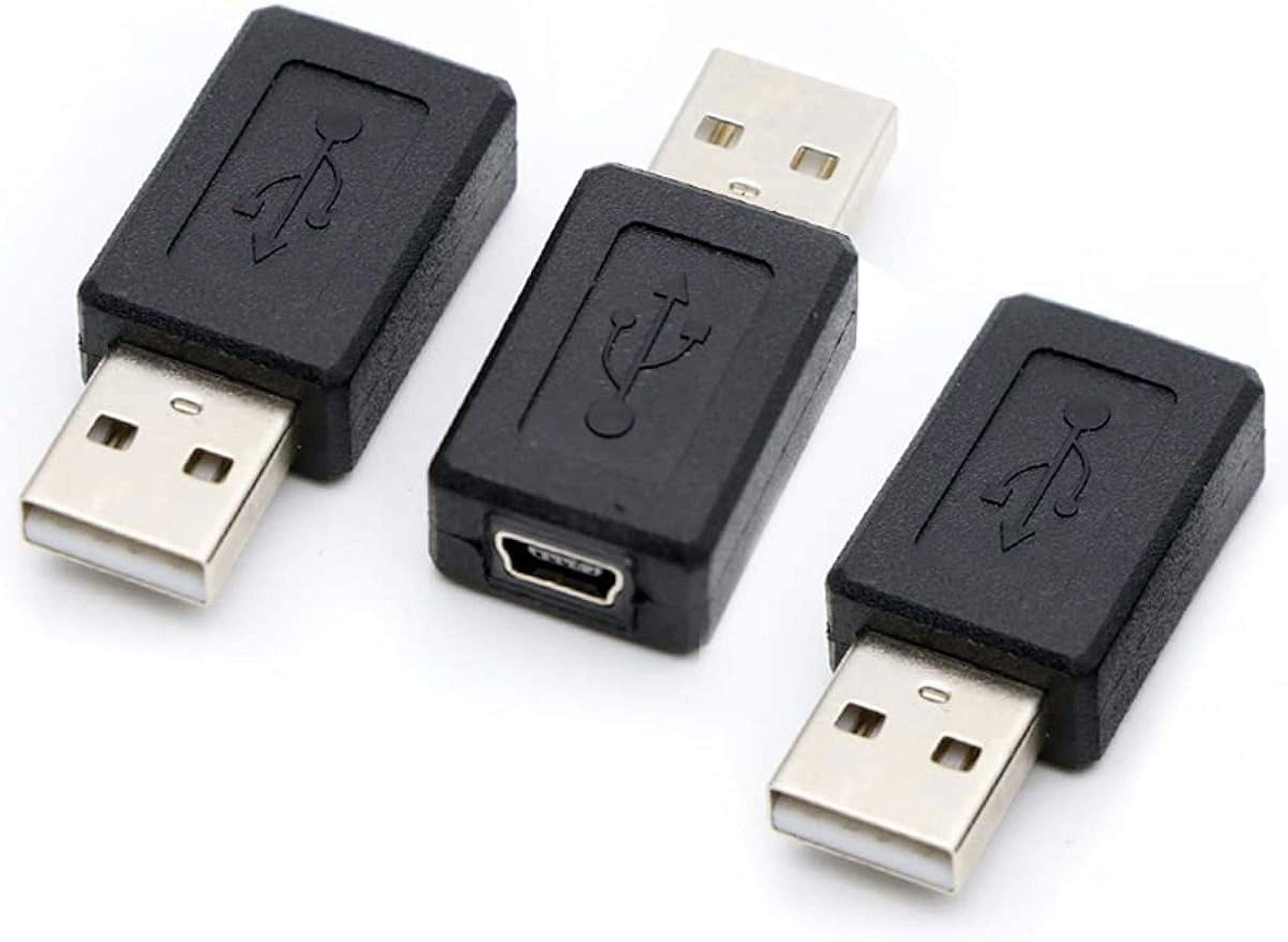 3 Pack USB 2.0 A Male to USB B Mini 5 Pin Female Adapter Converter ...