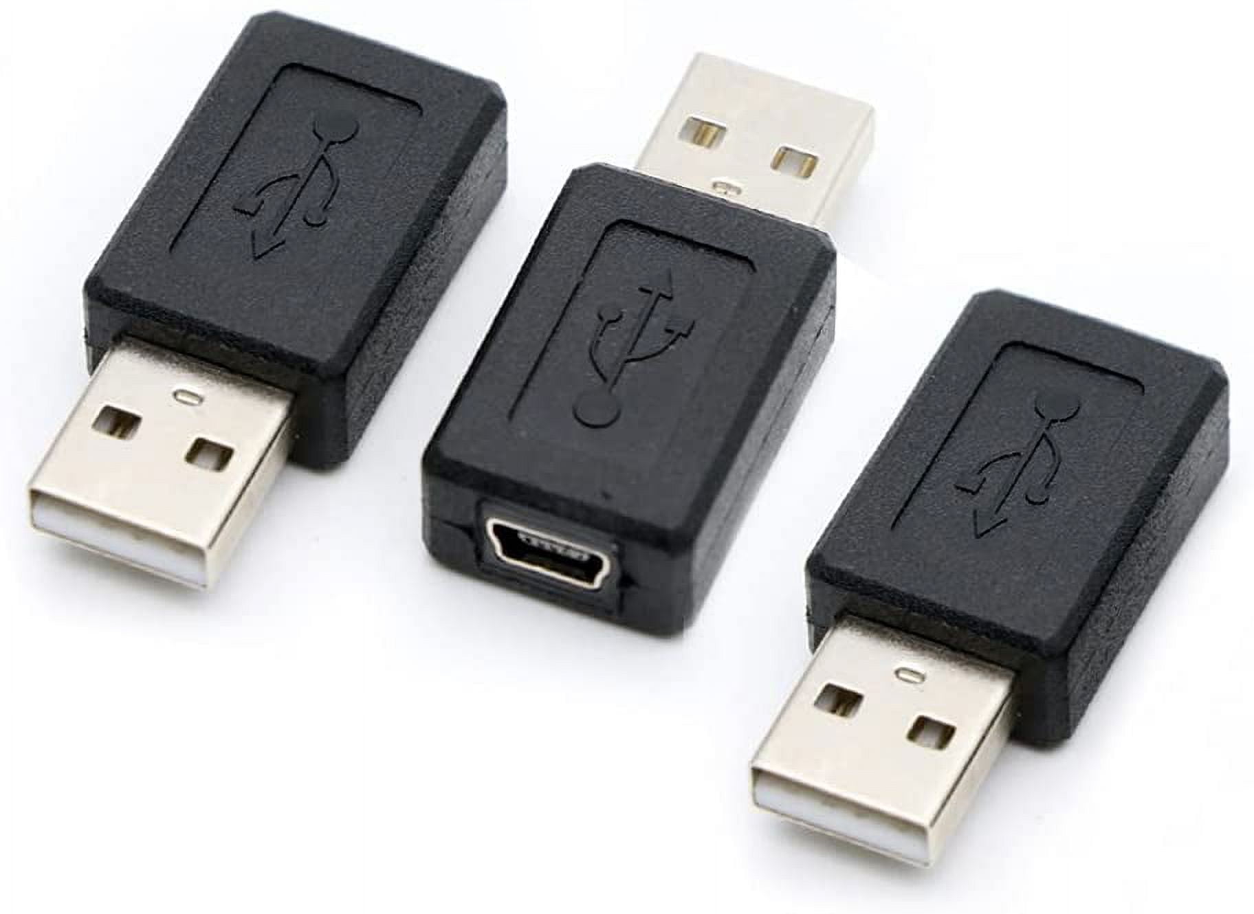 3 Pack USB 2.0 A Male to USB B Mini 5 Pin Female Adapter Converter ...