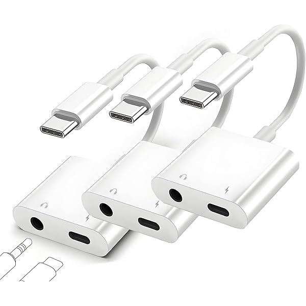 3 Pack USB C to 3.5mm Headphone Jack Adapter for iPhone 16/16 Pro/15/15 ...