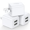 4-Pack USB Wall Charger, FiveBox 2.1A Dual USB Port Wall Power Plug ...