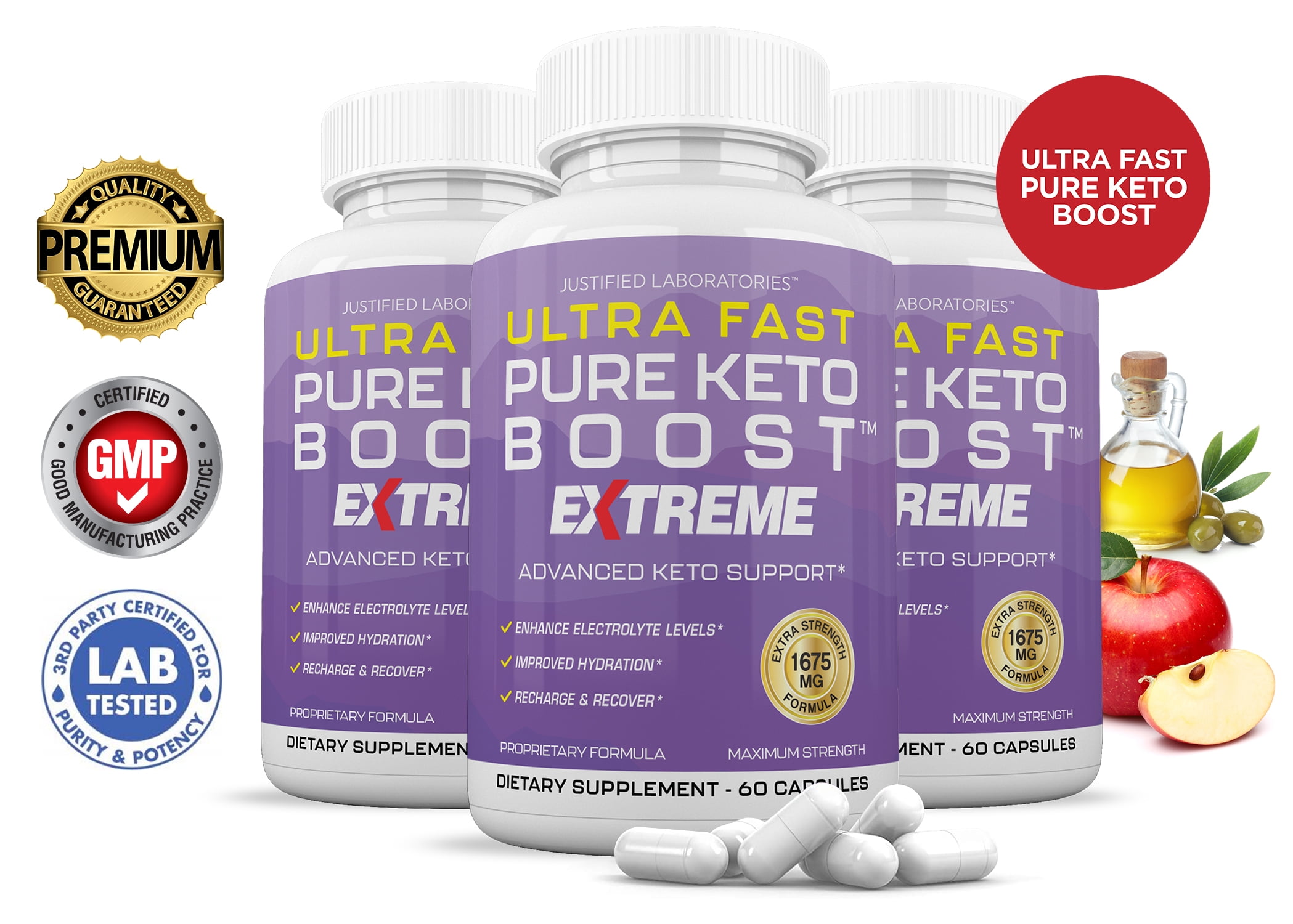 (3 Pack) Ultra Fast Pure Keto ACV Extreme Pills 1675mg Alternative to ...