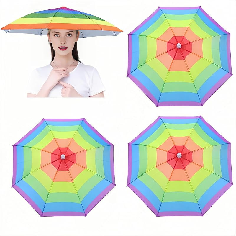 3 Pack Umbrella Hat, Sports Head Umbrella Hats for Adult Women, 26 ...