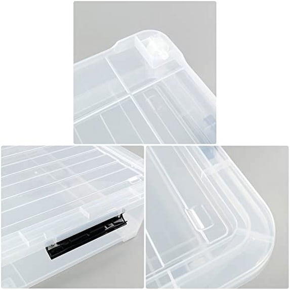 3-Pack Under Bed Plastic Storage Box, Wheels Under Bed Storage Box with ...