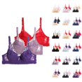 3 Pack Underwire Bras for Women Elegant Floral Lace Adjustable Strap ...