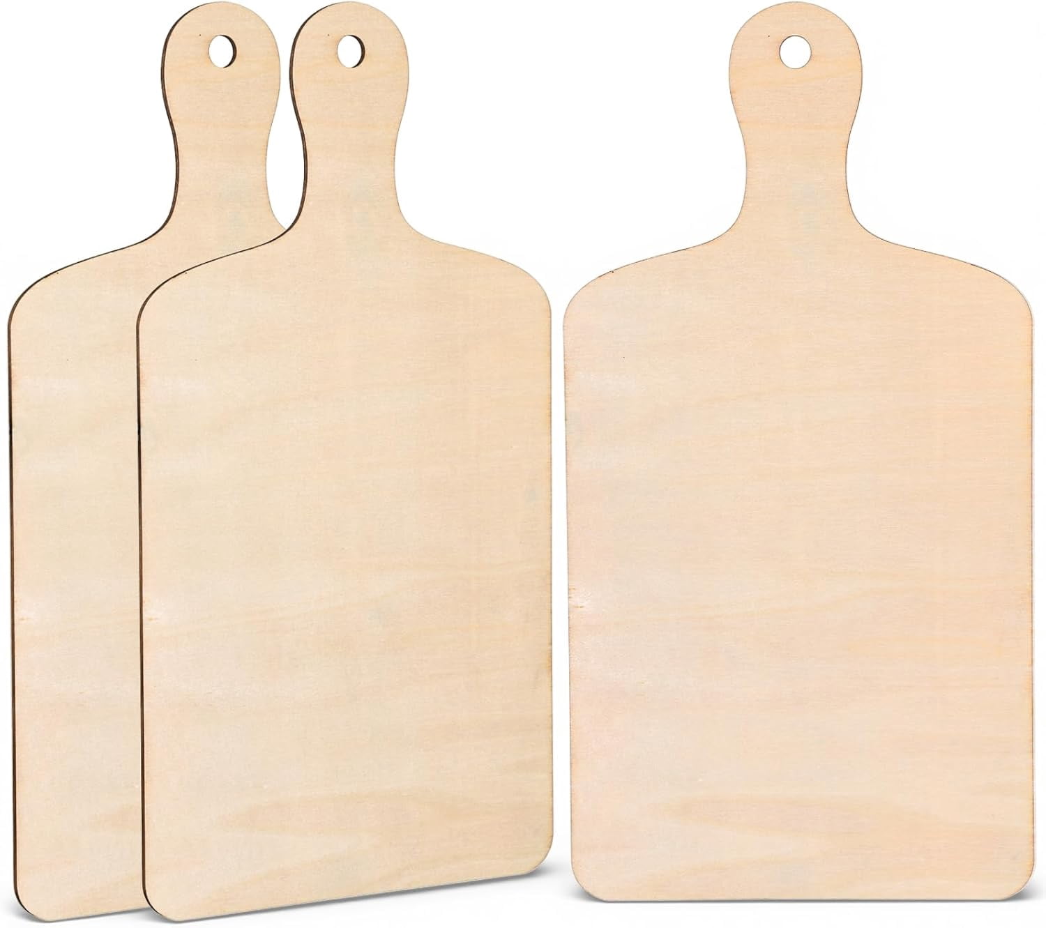 3 Pack Unfinished Wood Cutting Board with Handle, Charcuterie Boards ...