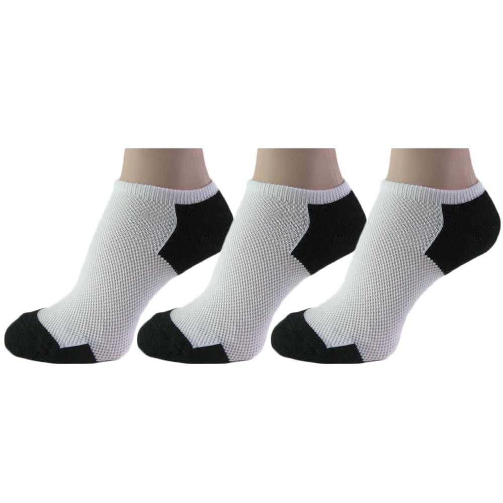 3-Pack Unisex Cotton Athletic Running Low-Cut Cushioned Socks 9-11 ...