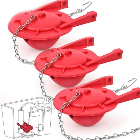 Gerber 3 inch Toilet Flapper Replacement, 2 Pack with Handle Chains for ...