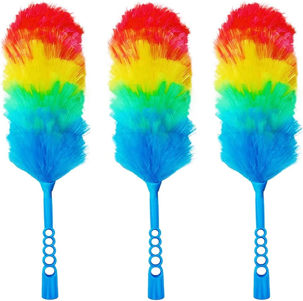 3 Pack Upgrade 19” Rainbow Static Feather Duster with Beandable and ...