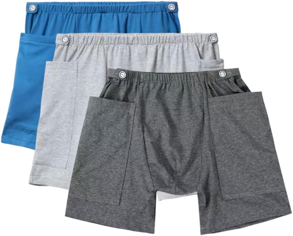 3 Pack Urine Bag Shorts for Men, Ostomy Drainage Bag Underwear ...