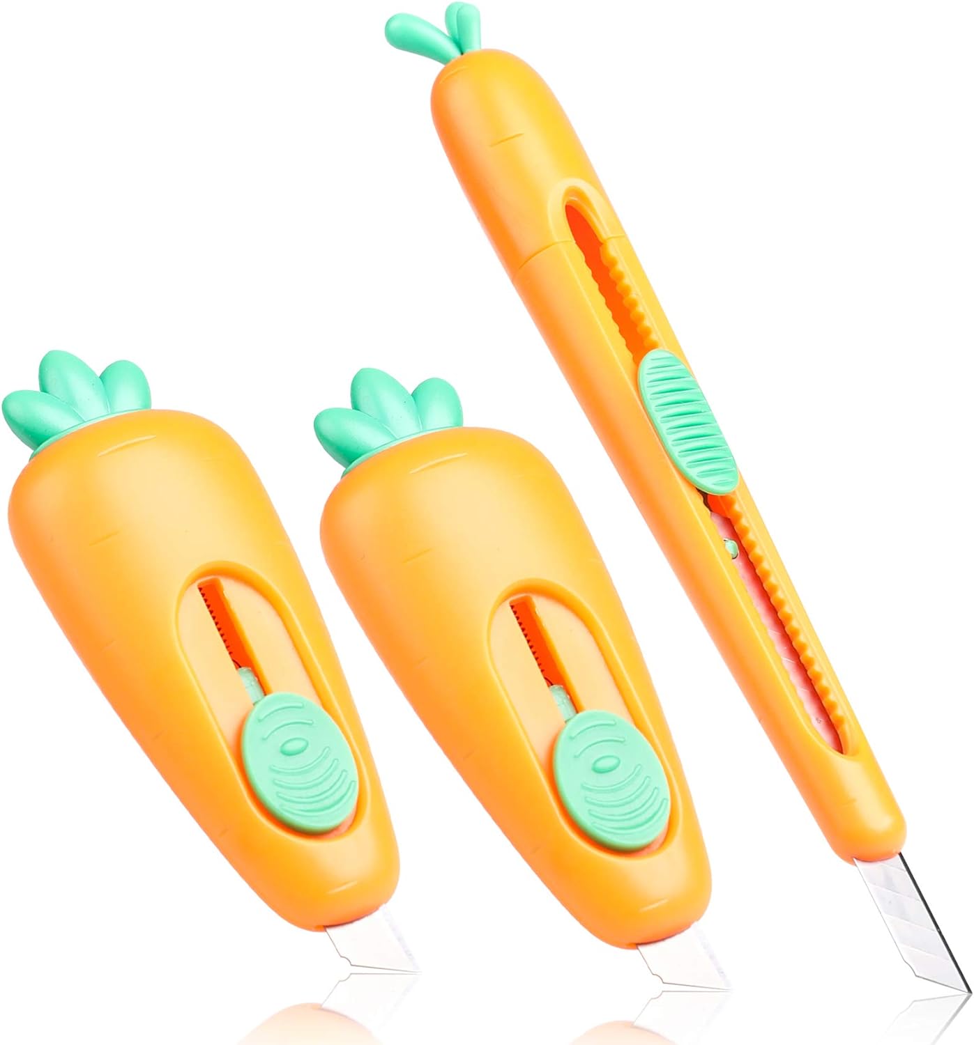 3 Pack Utility Knives, Box Cutters Retractable, Mini Portable Carrot ...
