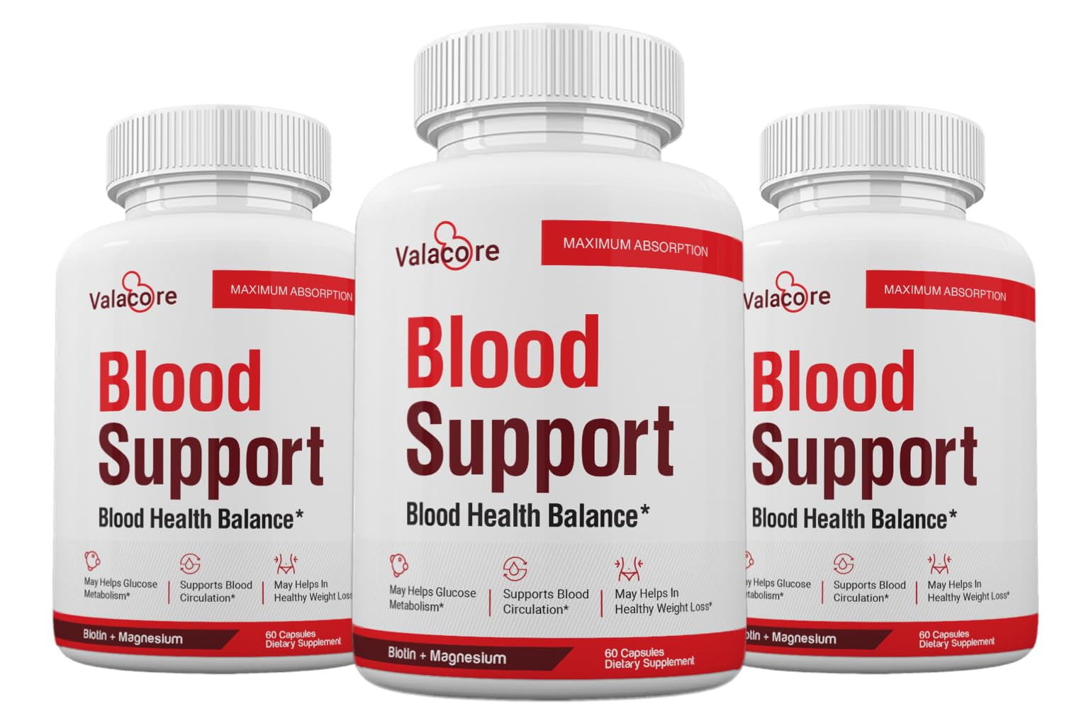 (3 Pack) Valacore Blood Support Capsules, Blood Stabilizer Premium ...