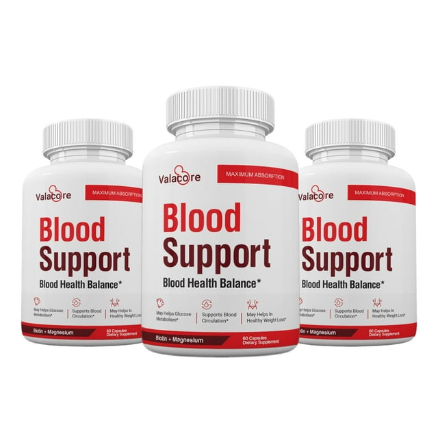 (3 Pack) Valacore Blood Support Capsules, Blood Stabilizer Premium ...