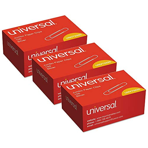 (3 Pack Value Bundle) UNV72220BX Smooth Paper Clips, Wire, Jumbo ...