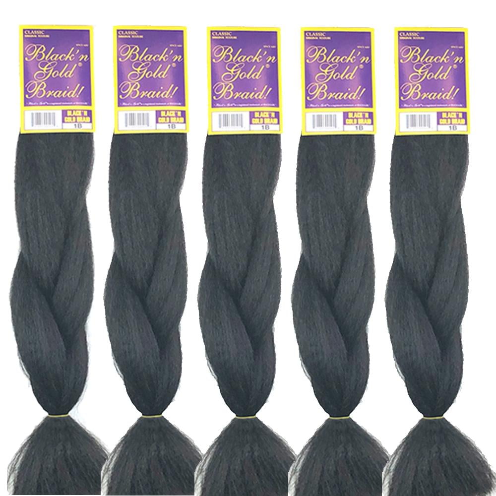 3 Pack Value Deal - Classic Braids #1B - 3oz. Kanekalon Synthetic Jumbo ...