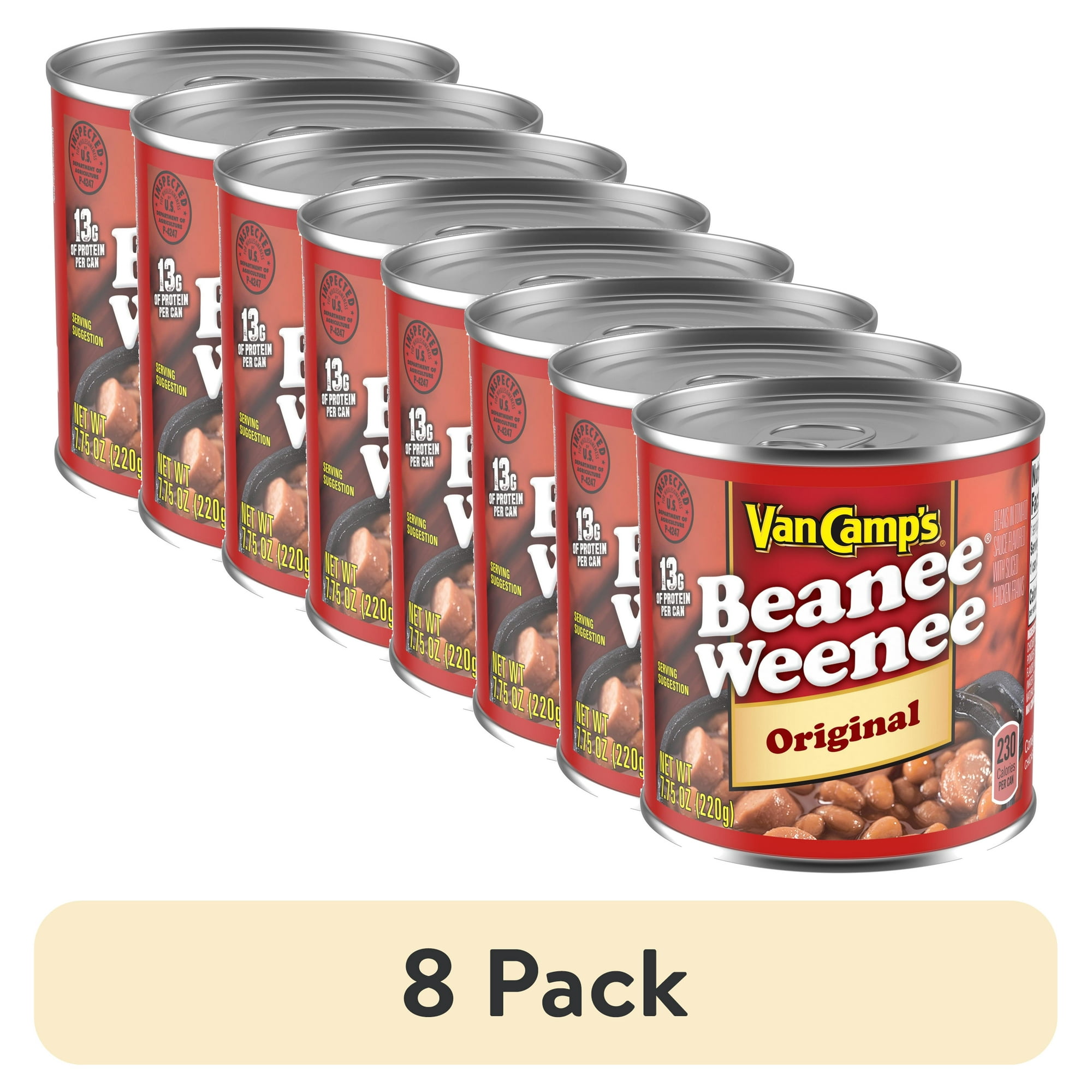 (3 Pack) Van Camp's Original Beanee Weenee, Canned Food, 7.75 oz ...