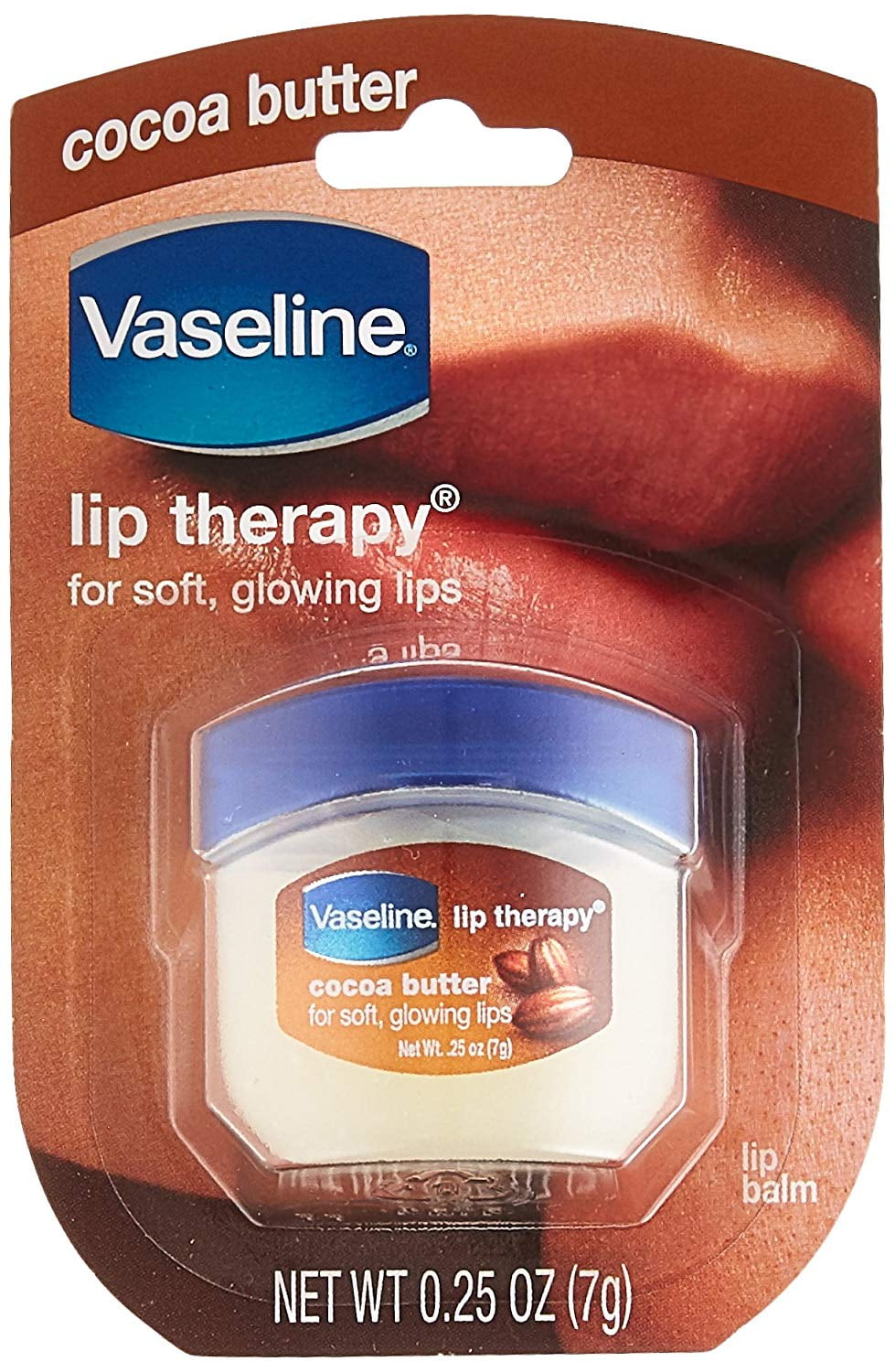 3 Pack Vaseline Cocoa Butter Lip Therapy for Soft, Glowing Lips, 0.25oz ...