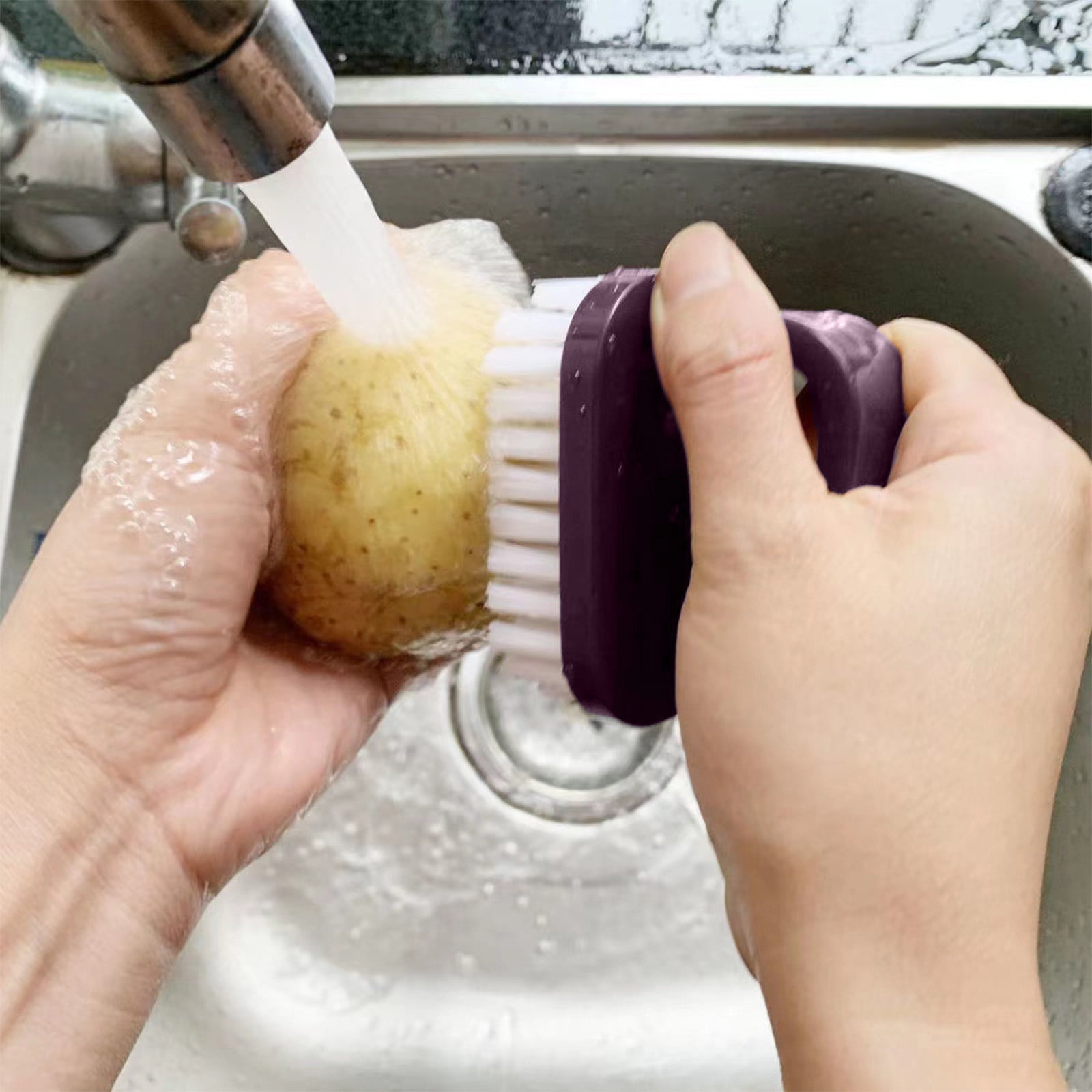 3 Pack Vegetable Scrub Brush for Potatoes and Carrots, Durable Kitchen ...