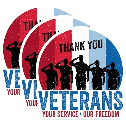 (3 Pack) Veterans Day Decals - Thank You Veterans - Military ...
