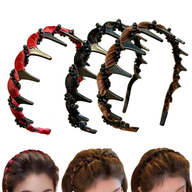 3 Pack Vintage High Cranium Artificial Pearl Hairband, 2025 New Elegant ...