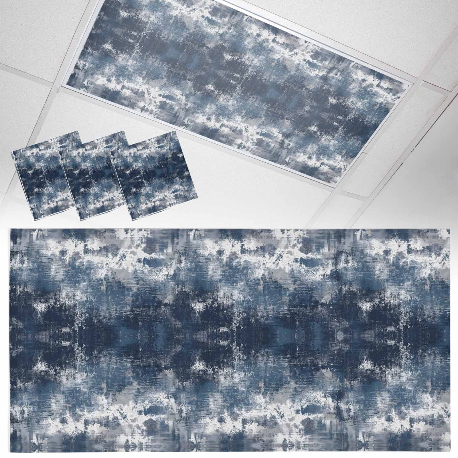 3 Pack Vintage Navy Blue Ocean Fluorescent Light Covers for Ceiling ...