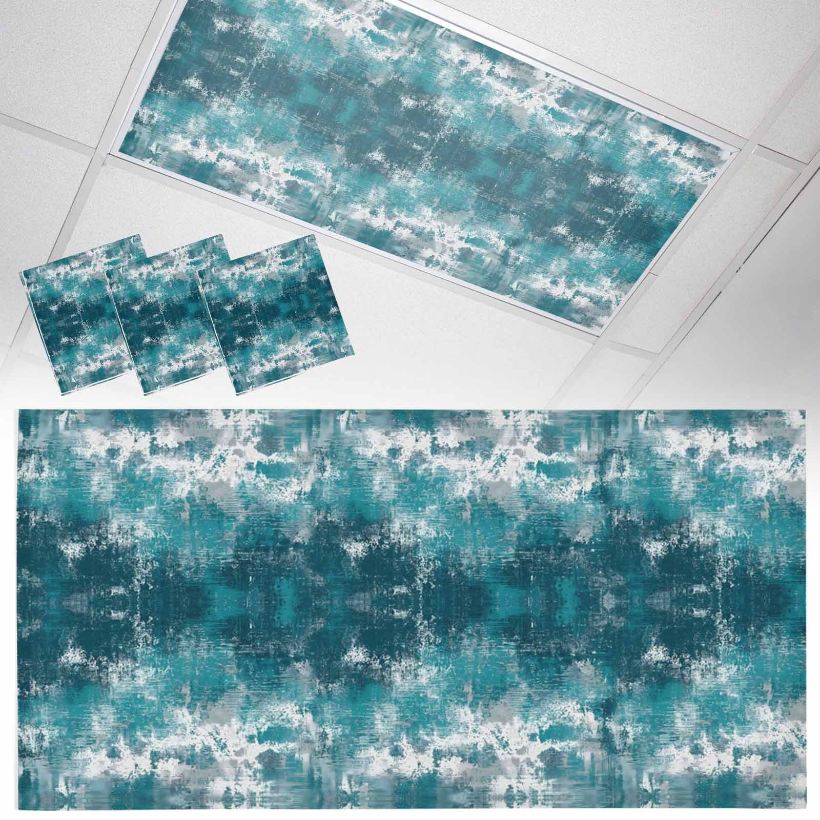 3 Pack Vintage Teal Ocean Fluorescent Light Covers for Ceiling Lights ...