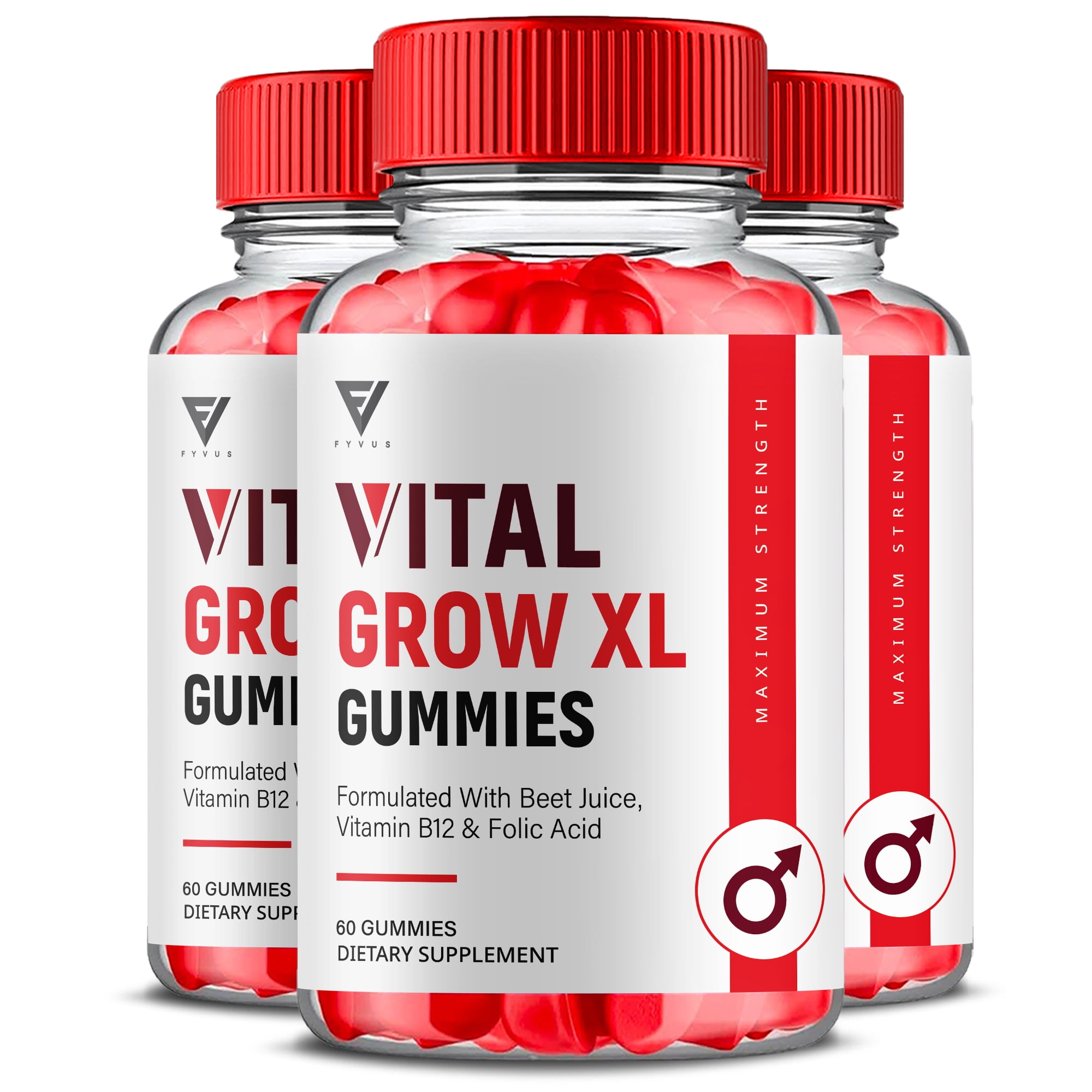 (3 Pack) Vital Grow XL Gummies Advanced Formula Maximum Strength for ...