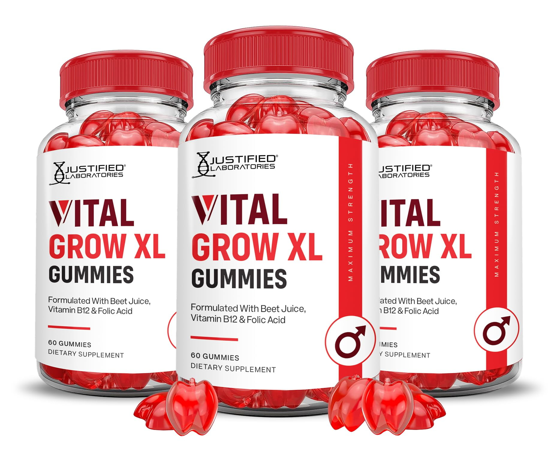 (3 Pack) Vital Grow XL Performance Gummies 1000MG Advanced Formula ...