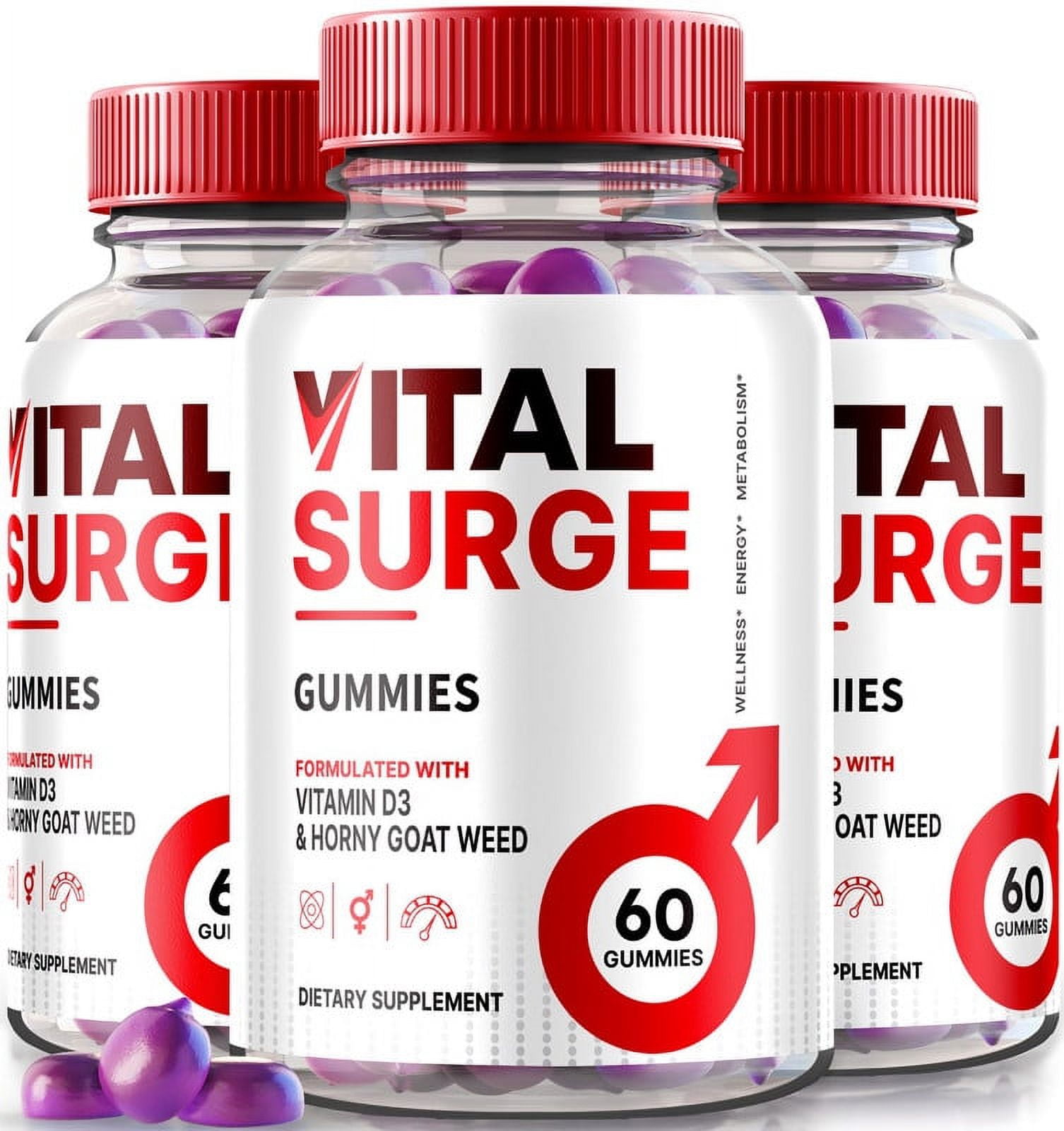 (3 Pack) Vital Surge Gummies, Premium VitalSurge ME Gummy, All Natural ...