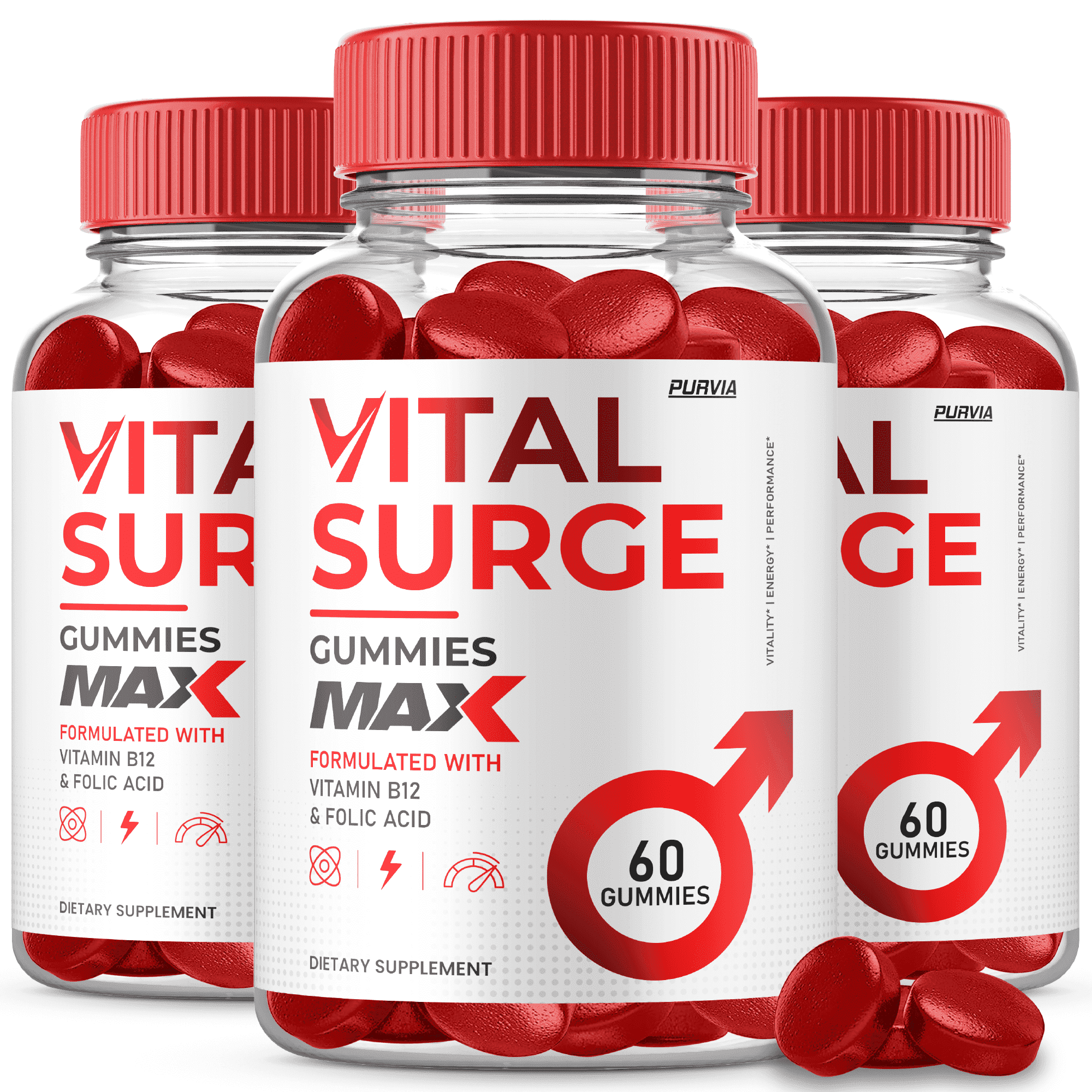 (3 Pack) Vital Surge Gummies, Vitalsurge Vitamin Supplement Gummies Advanced Wellness Support ...