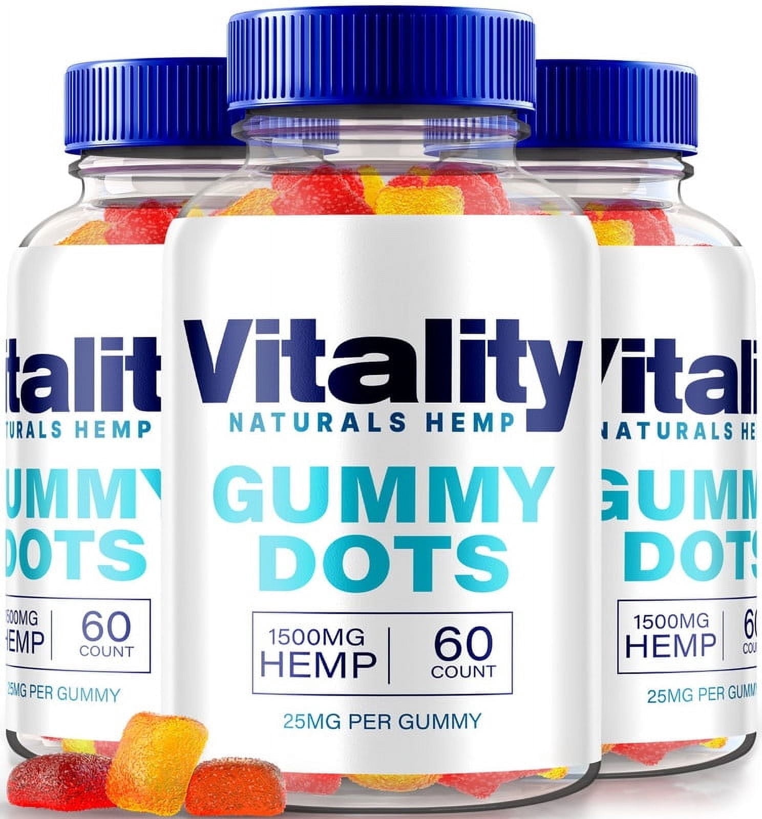 (3 Pack) Vitality Gummy Dots, Vitality Naturals Gummy Dots, All Natural ...