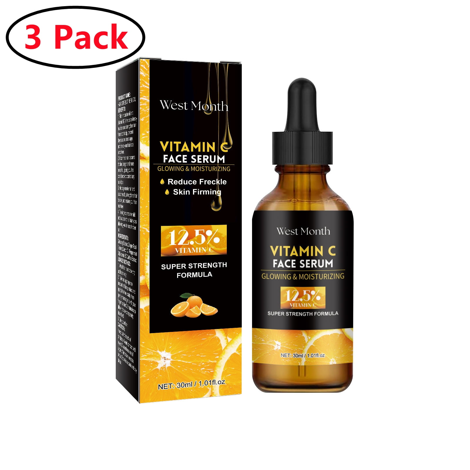 3 Pack Vitamin C Serum for Face with Hyaluronic Acid & Centella ...