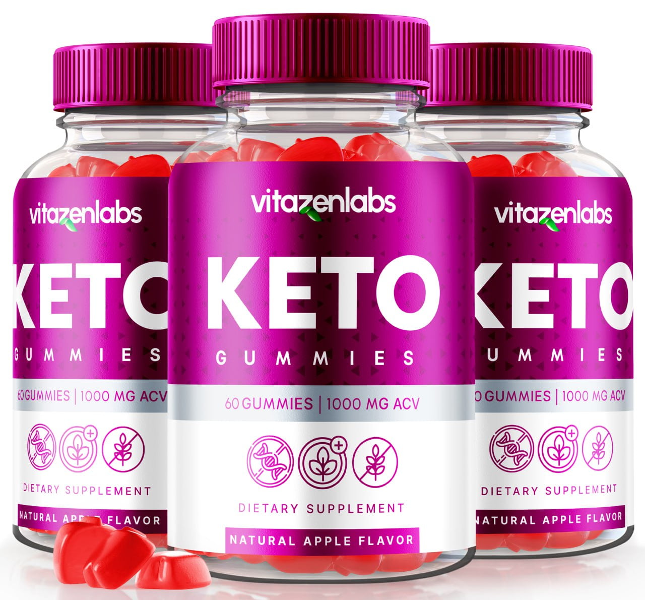 (3 Pack) Vitazenlabs Keto Gummies, Vitazen Labs Keto ACV Gummies, Keto ...