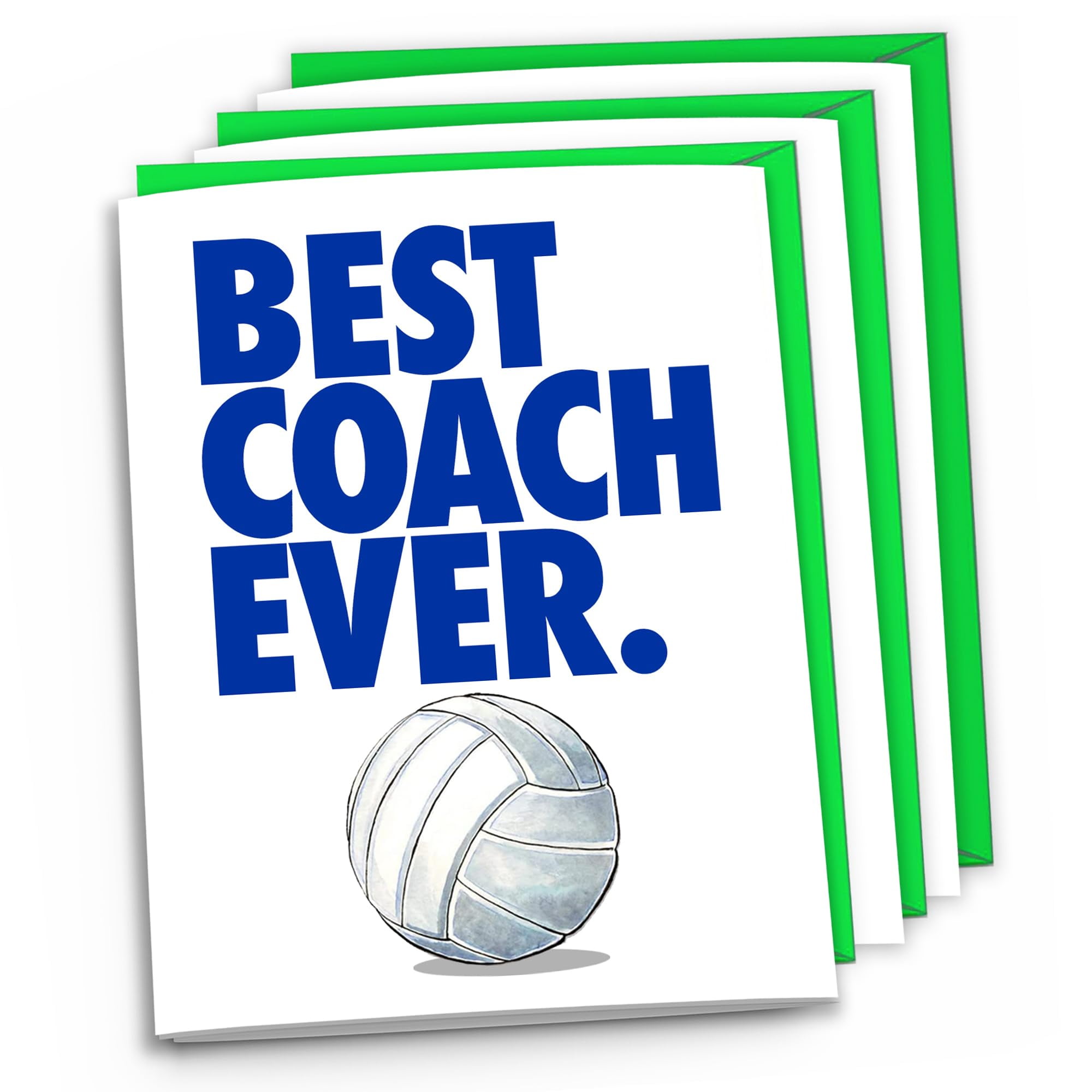 3-Pack Volleyball BEST COACH EVER Thanks Coach Card (5x7) Illustrated ...