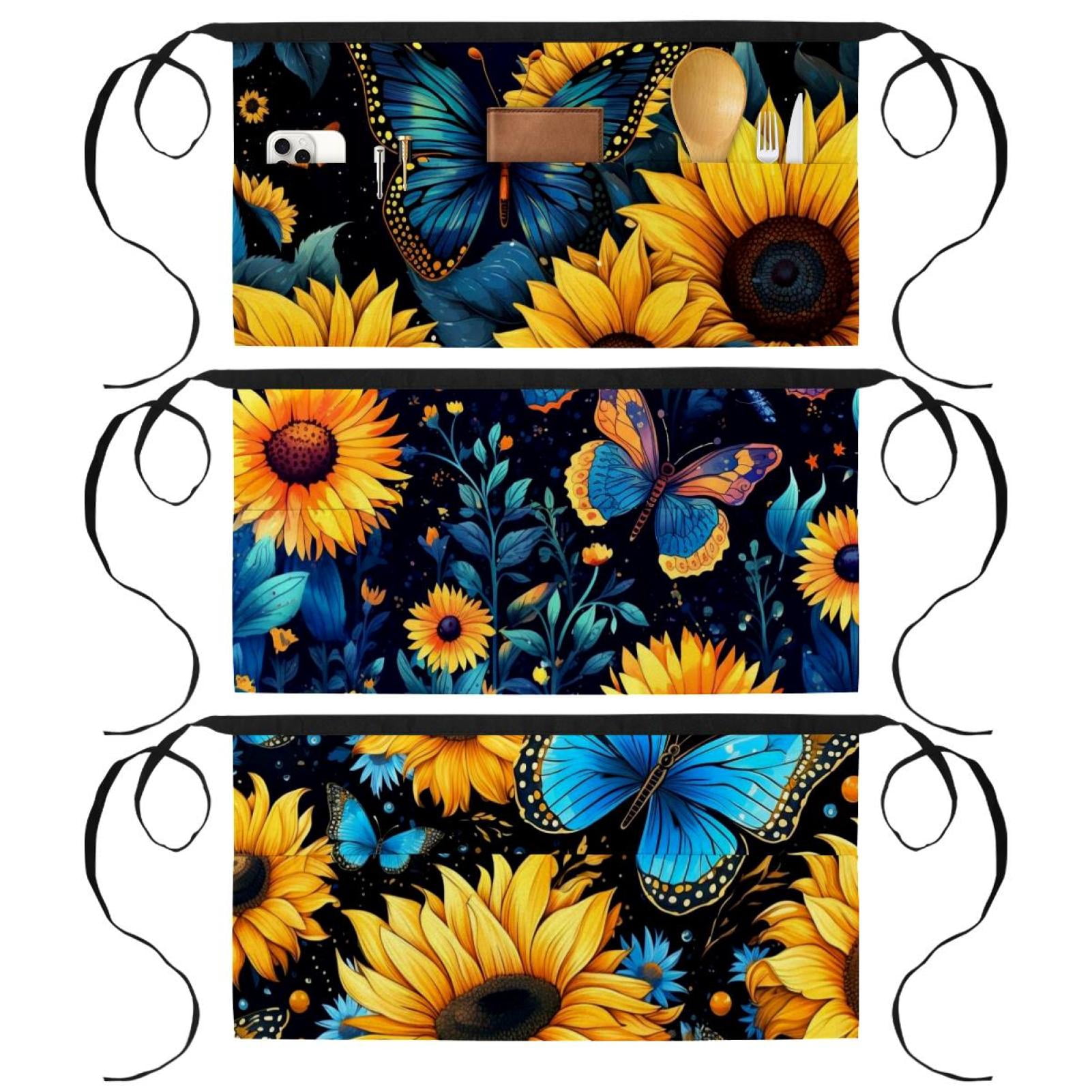 3 Pack Waists Apron with 3 Pockets Waitress Apron Starry Night ...