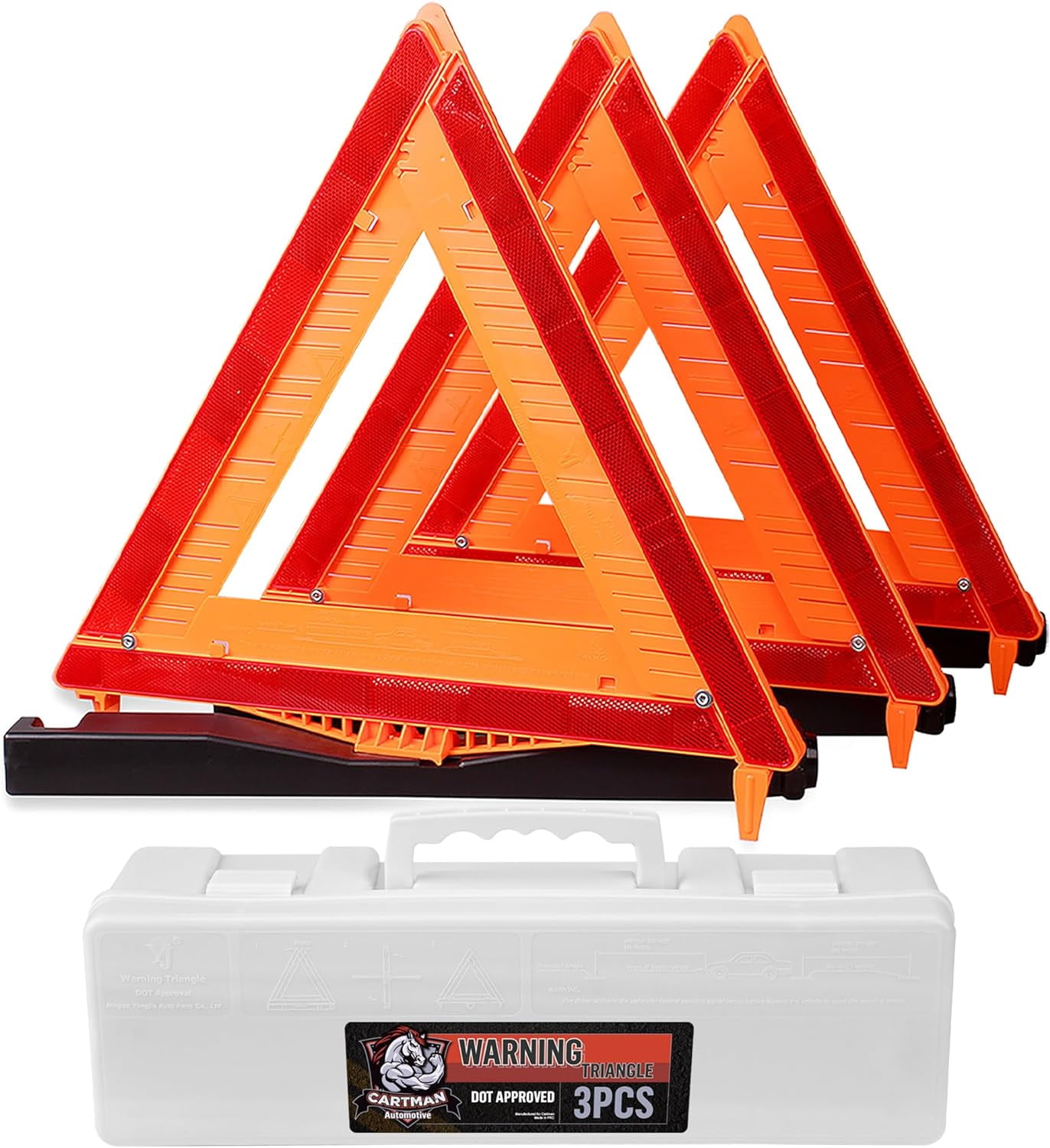 3 Pack Warning Triangle DOT Approved, Identical to United States FMVSS ...