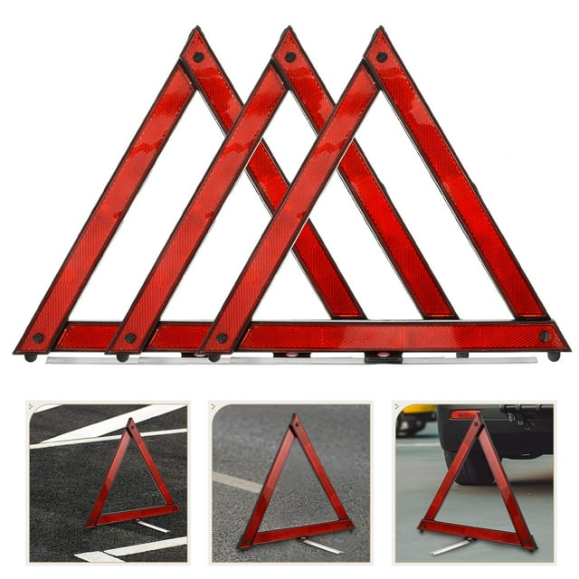 3 Pack Warning Triangle Identical to United States Reflective Warning ...