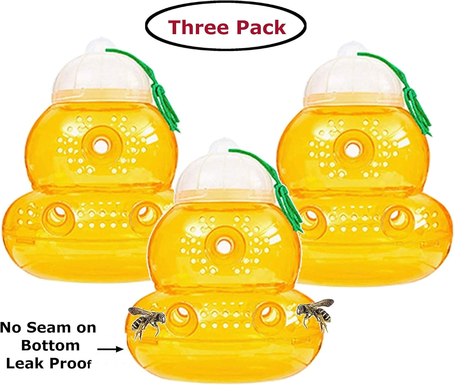 3 Pack Wasp Trap - for Wasps, Yellow Jackets, Hornets - No Seam on The ...