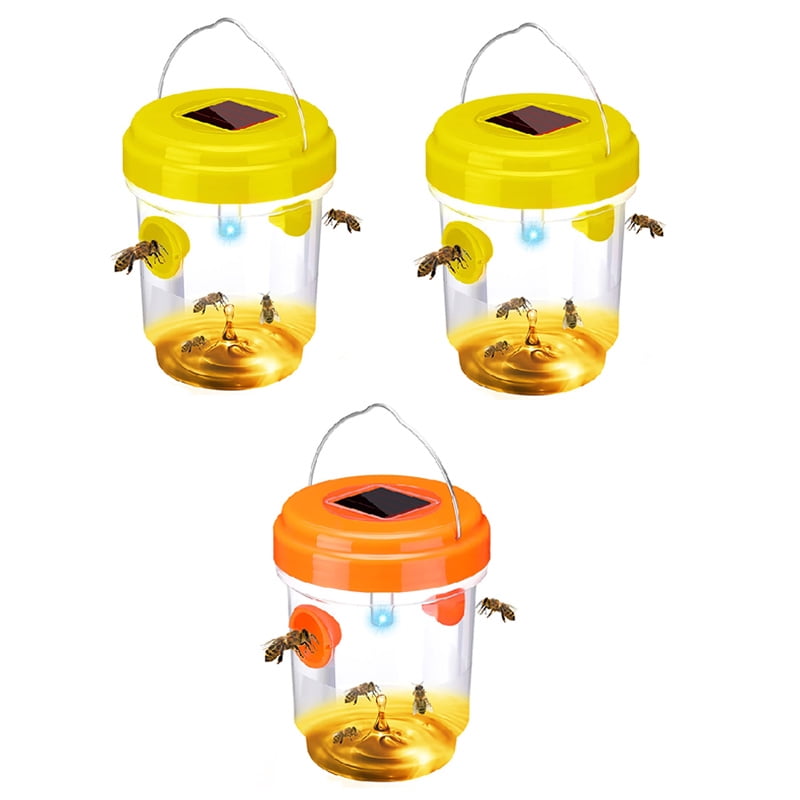 3 Pack Wasp Traps Outdoor Hanging, Solar Bee Trap, Carpenter bee ...