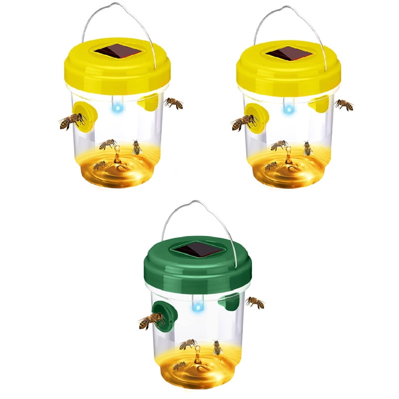 3 Pack Wasp Traps Outdoor Hanging, Solar Bee Trap, Carpenter bee ...