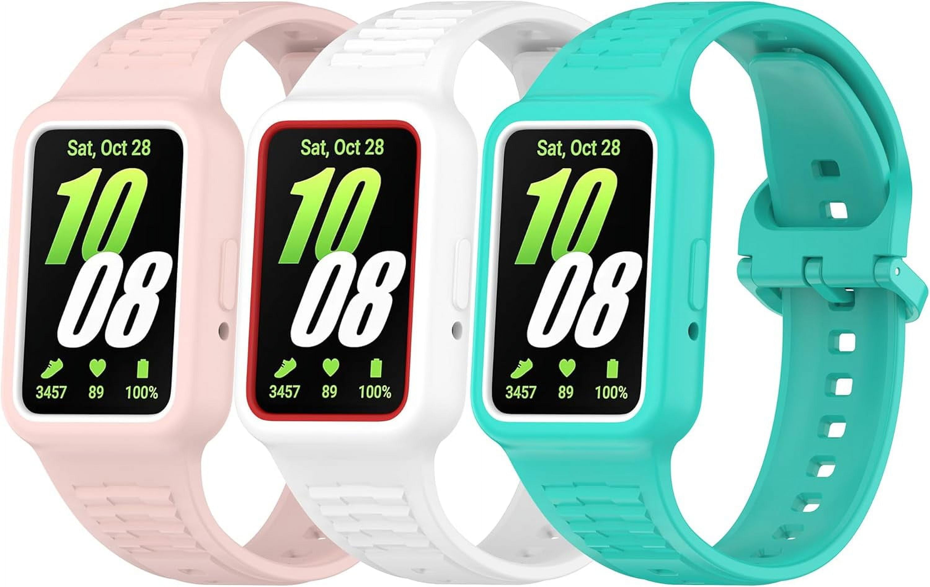 3 Pack Watch Bands Fit for Samsung Galaxy Fit 3 for Women Men, Silicone ...
