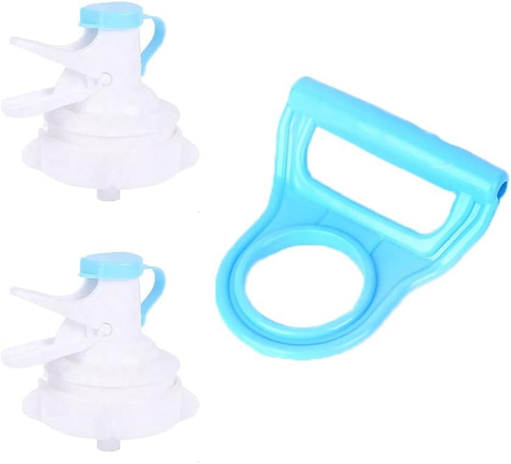 3 Pack Water Jug Dispenser Valve Spout Cap with Water Bottle Handle Carrier Lifter Grip for 3-5 ...