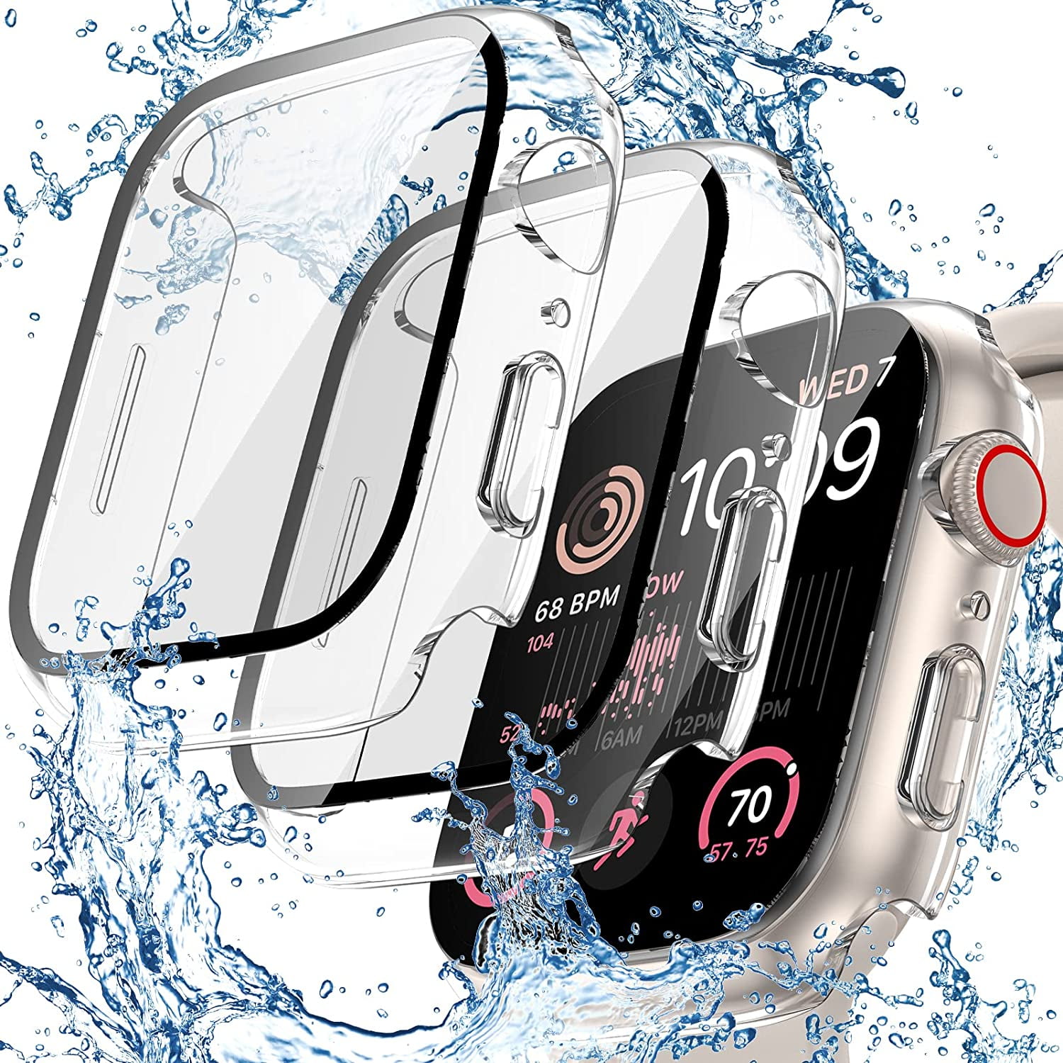 [3 Pack] for Waterproof Apple Watch Screen Protector 40mm Case SE 2022 ...