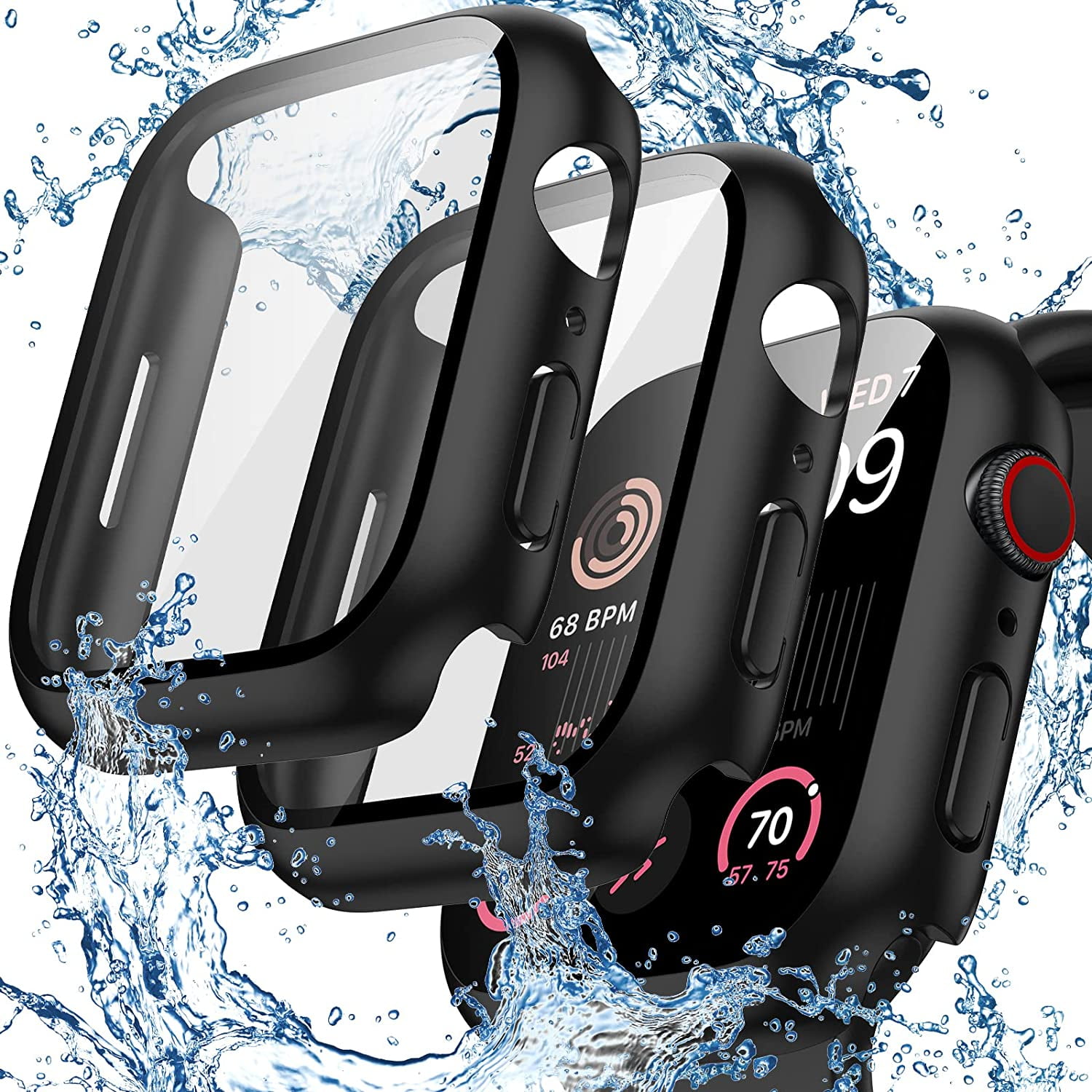 [3 Pack] for Waterproof Apple Watch Screen Protector 44mm Case SE 2022 ...